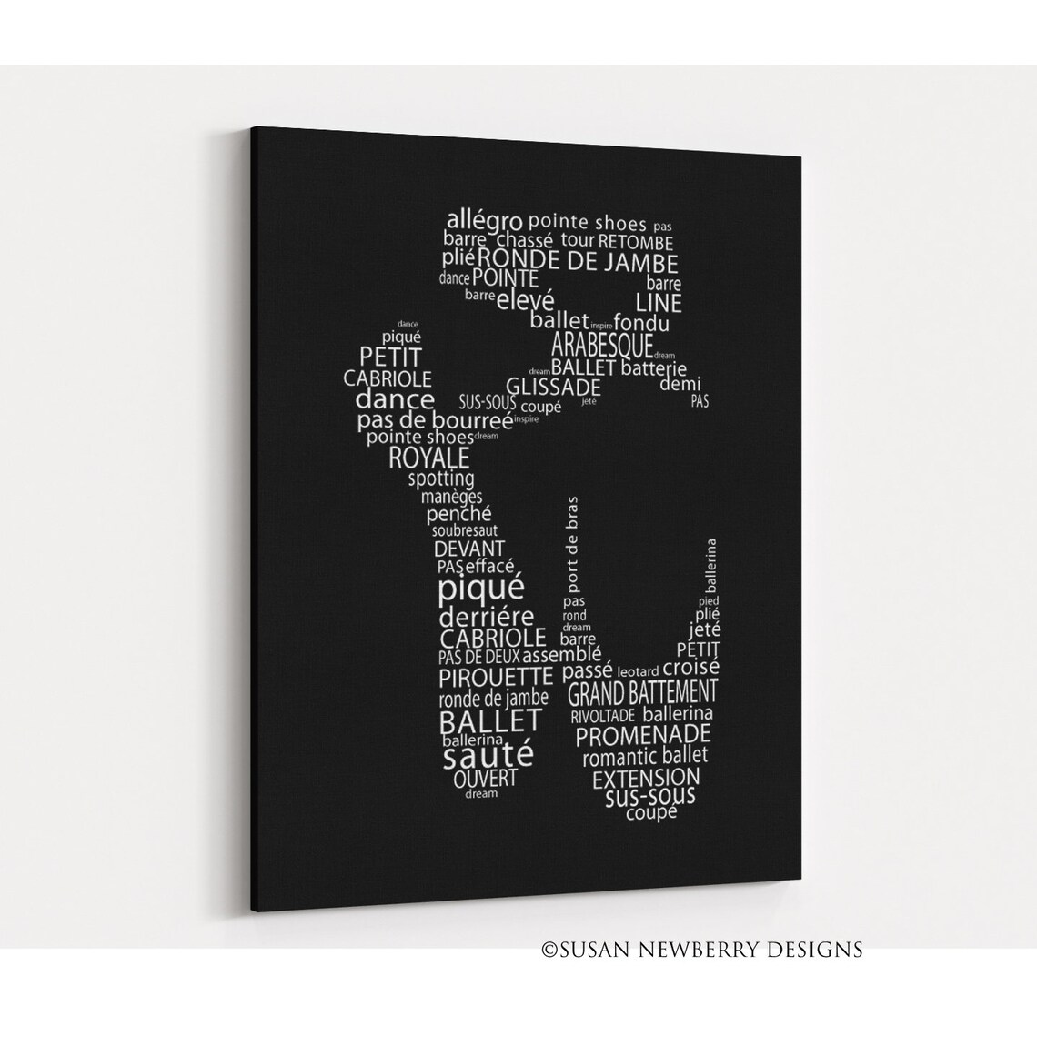 Ballerina Art Ballet Slipper Word Art Ballet Typography | Etsy