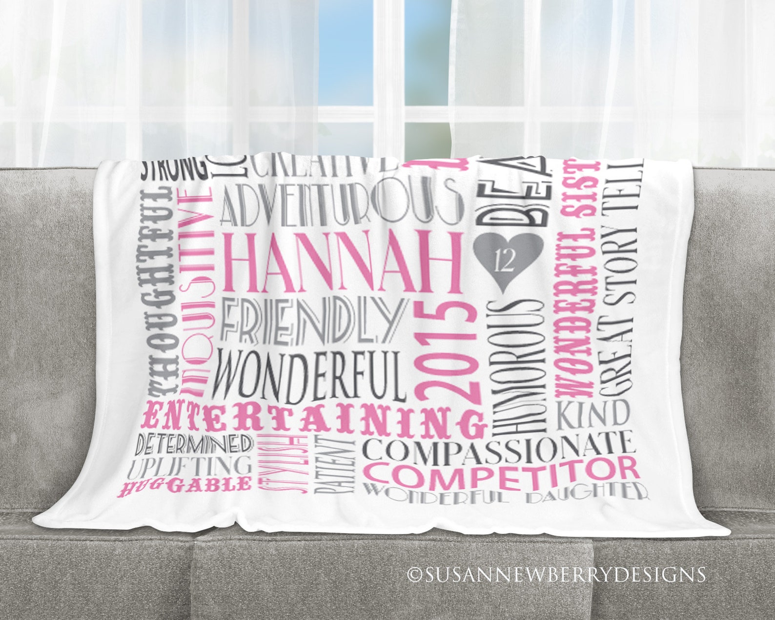 Sherpa or Minky Blanket - Custom Word Cloud Blanket - Birthday Gift ...
