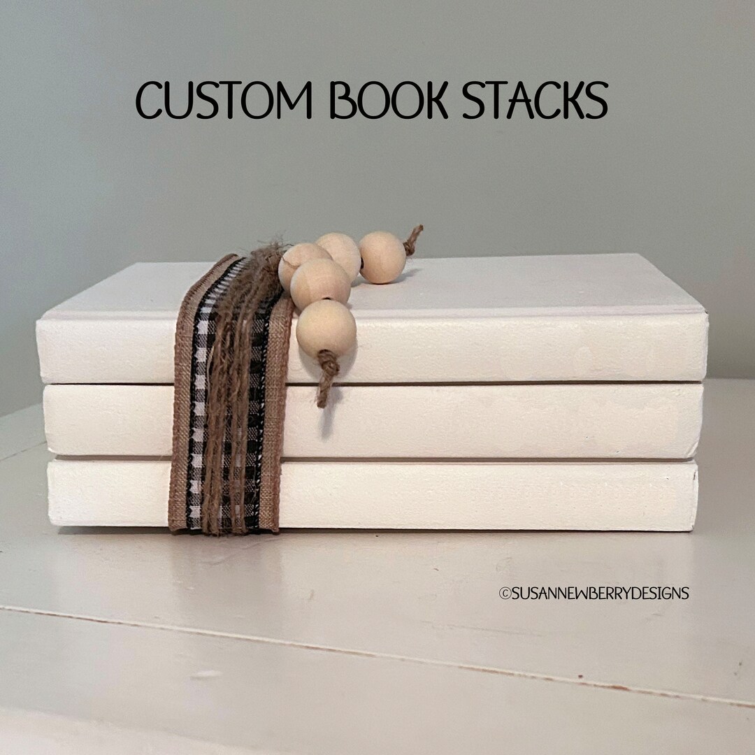 Custom Handmade Custom Book Stack Your Quote Distressed Vintage Décor ...
