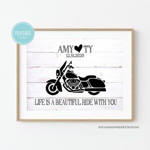 WALL ART PRINTABLE Life is a beautiful ride Personalized | Etsy