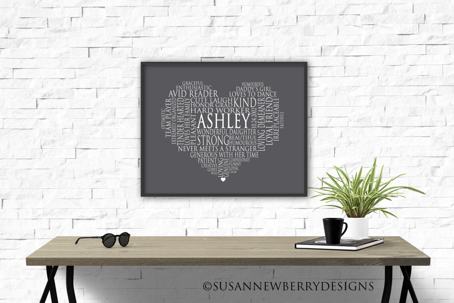 Custom Heart Shaped Word Cloud Typography PRINT OR CANVAS ...