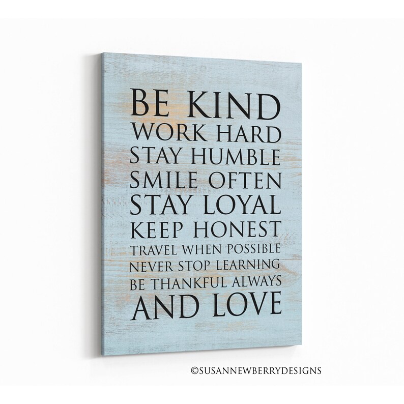 Be Kind Work Hard Stay Humble Smile Often...and Love - Wall Word Art ...