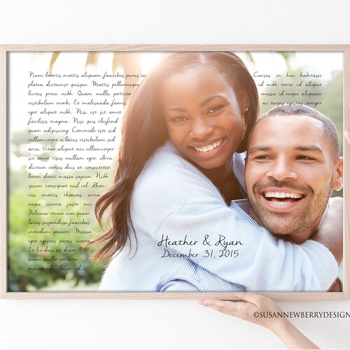 Wedding Photo Collage With Wedding Vows or Song Lyrics PRINT - Etsy