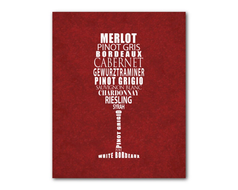 Wine Names Typography Wall Art PRINT OR CANVAS Unique Gift For Etsy Wine Names Typography Wall Art PRINT OR CANVAS Unique Gift For Etsy