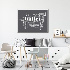 Dance Wall Art - Ballet Typography Print or Canvas - Teen or Tween Room ...
