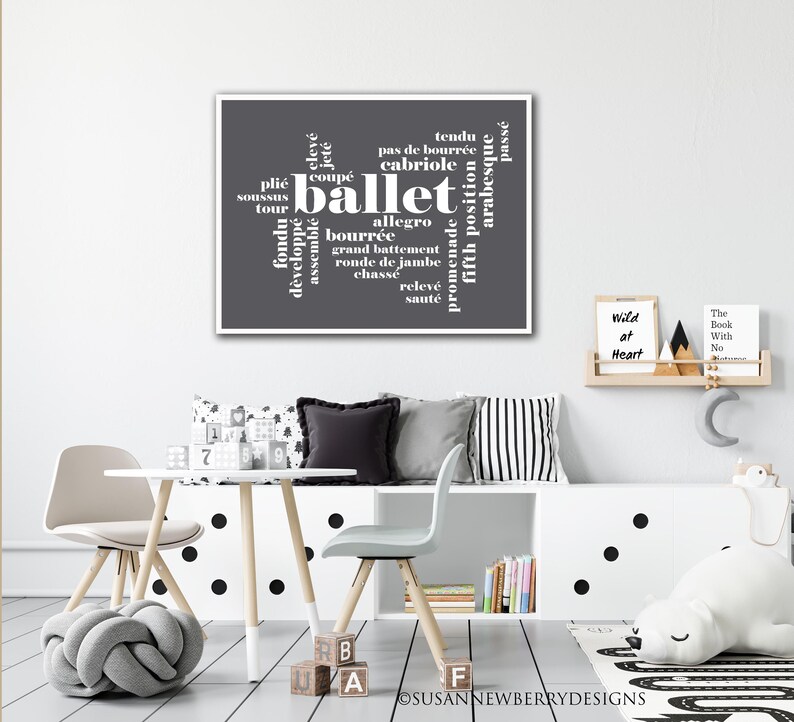 Dance Wall Art Ballet Typography PRINT OR CANVAS Teen or | Etsy