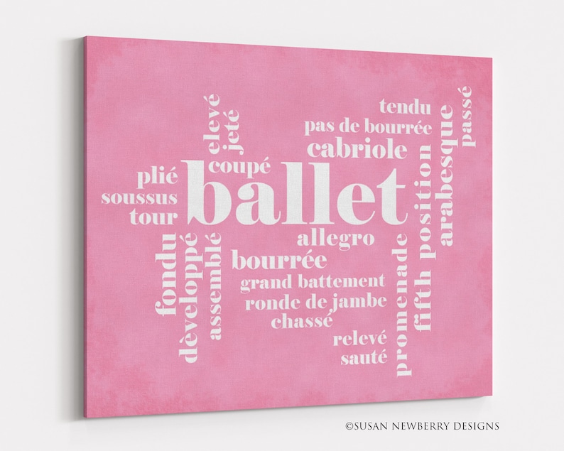 Dance Wall Art - Ballet Typography Print or Canvas - Teen or Tween Room ...