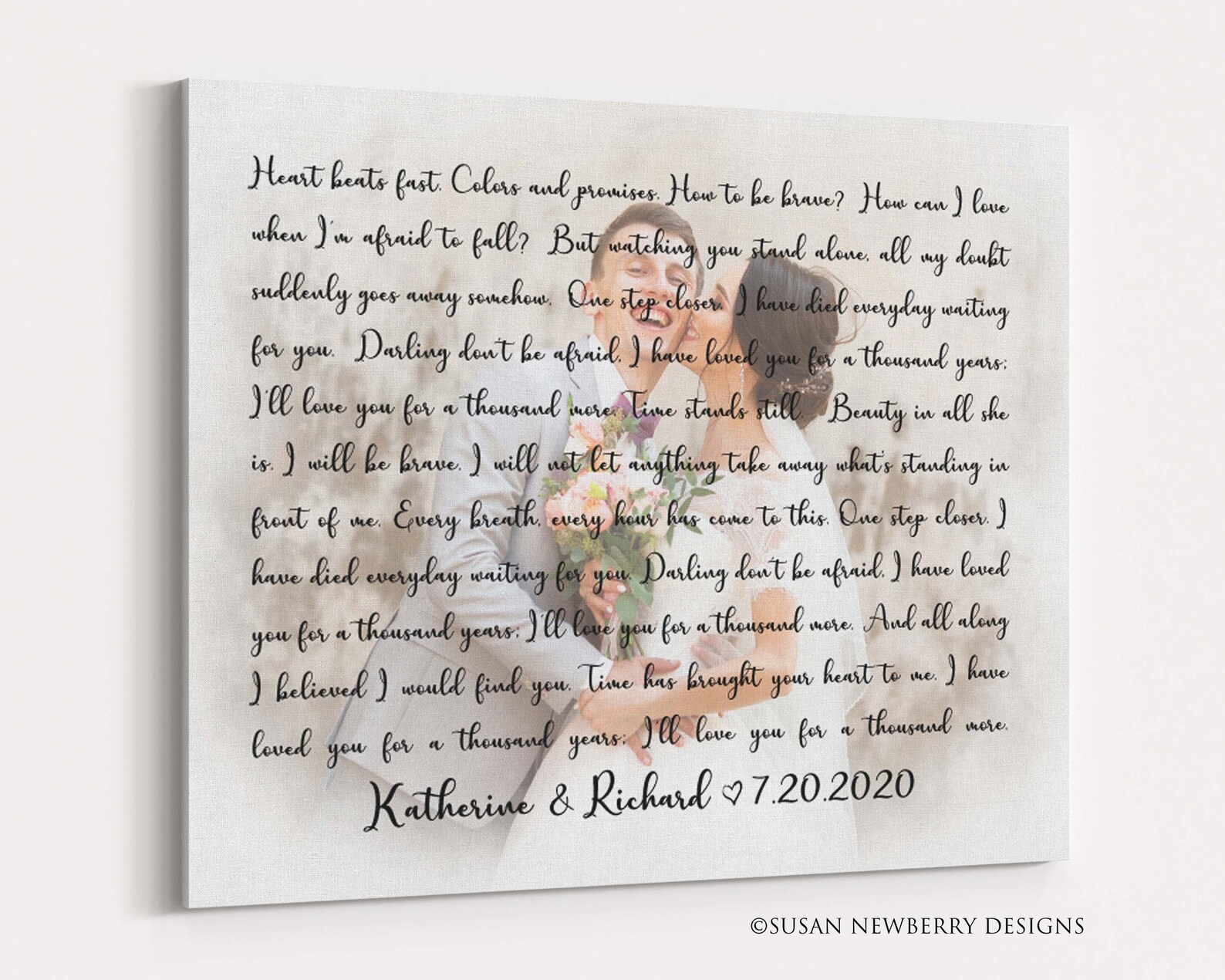 Beautiful Anniversary Gift Faded Wedding Photo With Song | Etsy