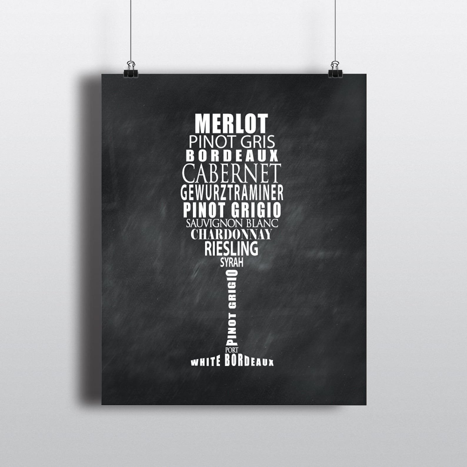 Wine Names Typography Wall Art PRINT OR Canvas-unique Gift for | Etsy