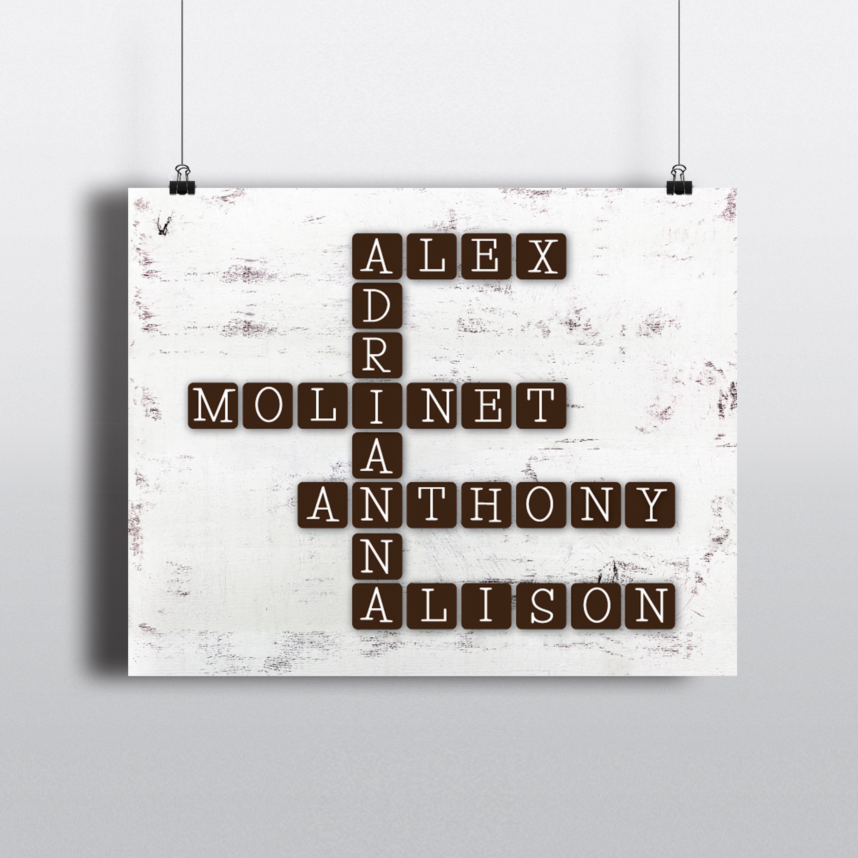 Personalized Family Scrabble Wall Art Typography Art PRINT | Etsy