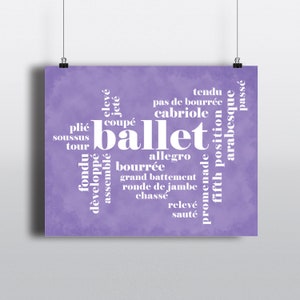 Dance Wall Art - Ballet Typography Print or Canvas - Teen or Tween Room ...