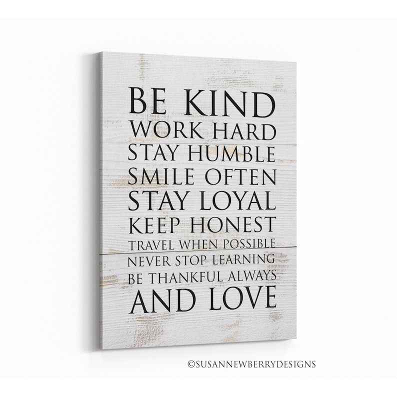 Be Kind Work Hard Stay Humble Smile Often...and Love - Wall Word Art ...