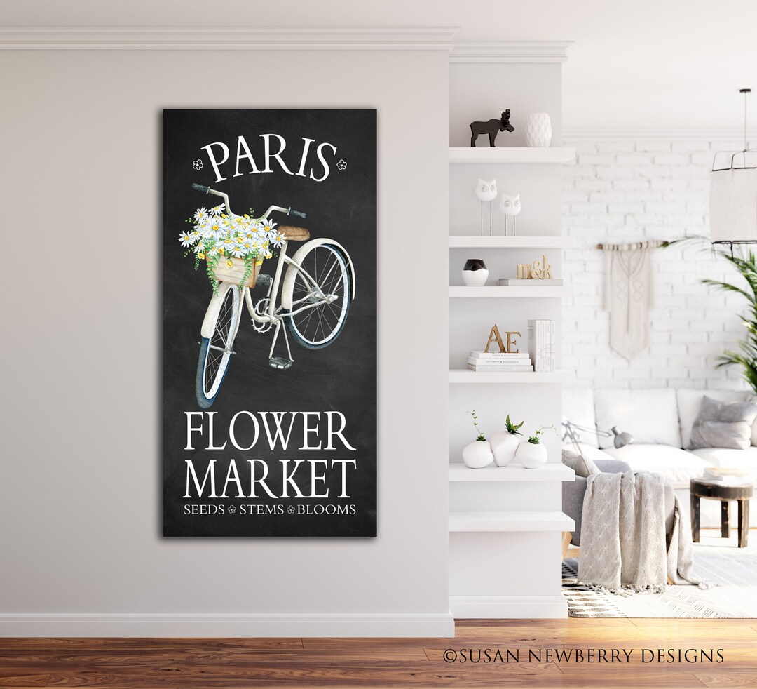 Paris Flower Market Sign - Modern Farmhouse Style Décor - Kitchen Décor ...