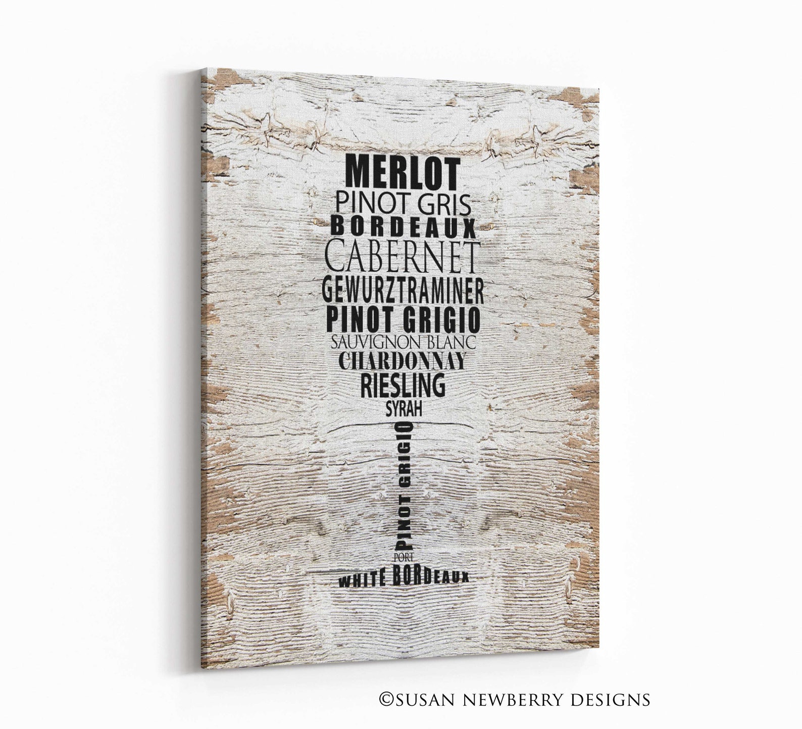 Wine Names Typography Wall Art PRINT OR Canvas-unique Gift for | Etsy