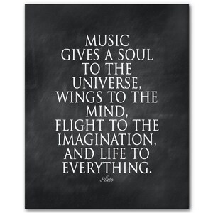 Music Gives a Soul to the Universe Wings to the Mind Flight ... Plato ...