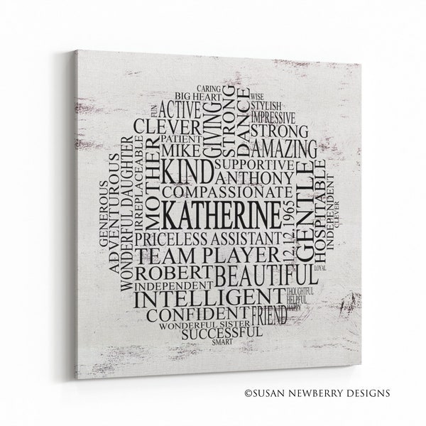 Word Art Canvas - Etsy