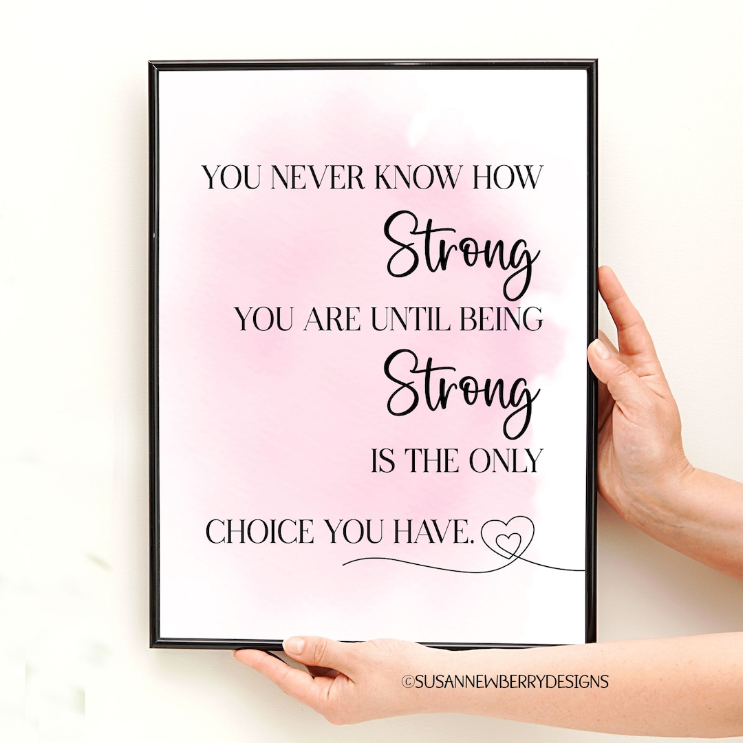 Inspirational Quote Print: Breast Cancer Awareness Art, Motivational ...