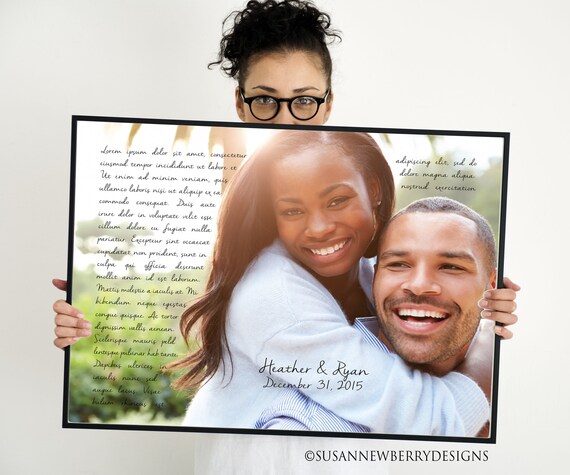 Personalized Wedding Photo PRINT OR CANVAS Wedding Vows or - Etsy