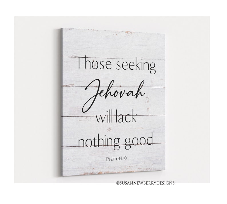Those Seeking Jehovah Will Lack Nothing Good JW 2022 Year Text - PRINT ...