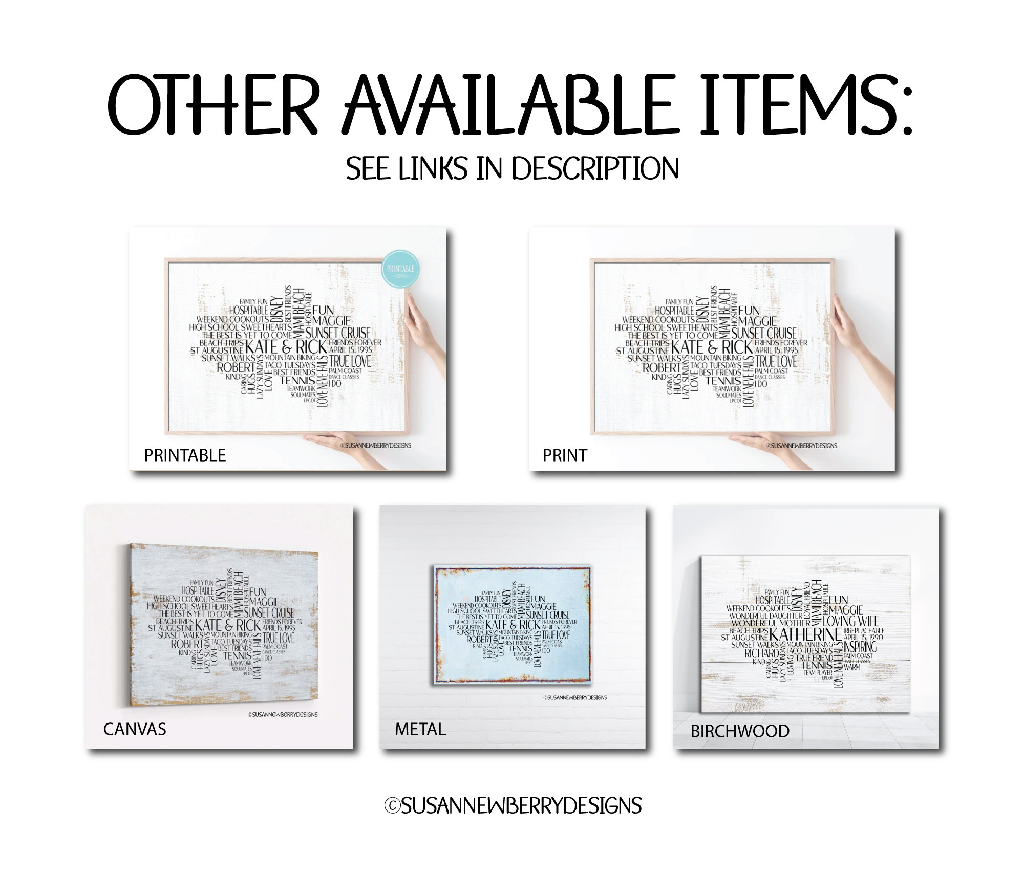 PRINTABLE Custom Word Cloud Print - Name Typography - Wedding ...