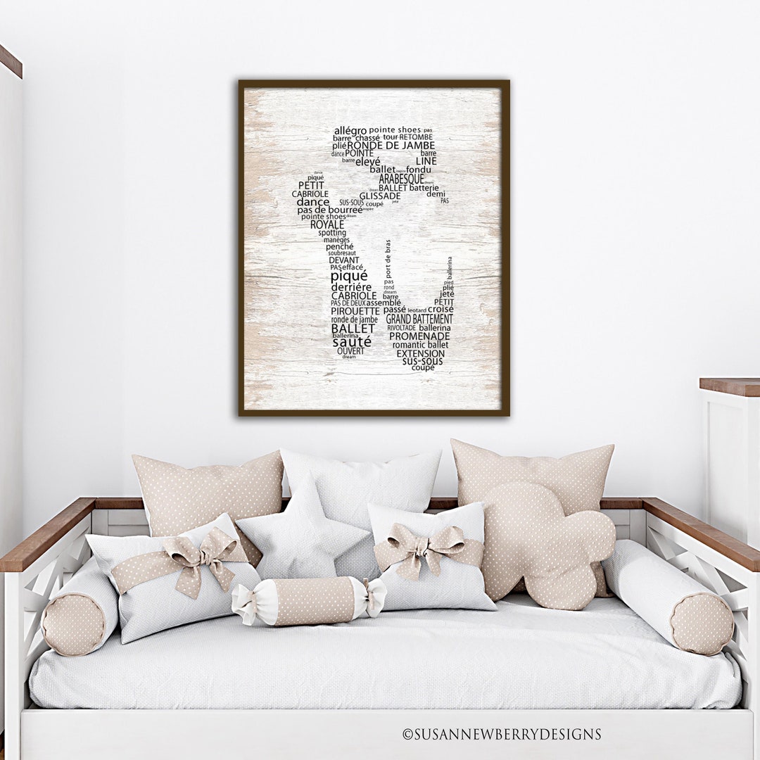 Ballerina Art - Ballet Slipper Word Art - Point Shoe - Dance PRINT OR ...