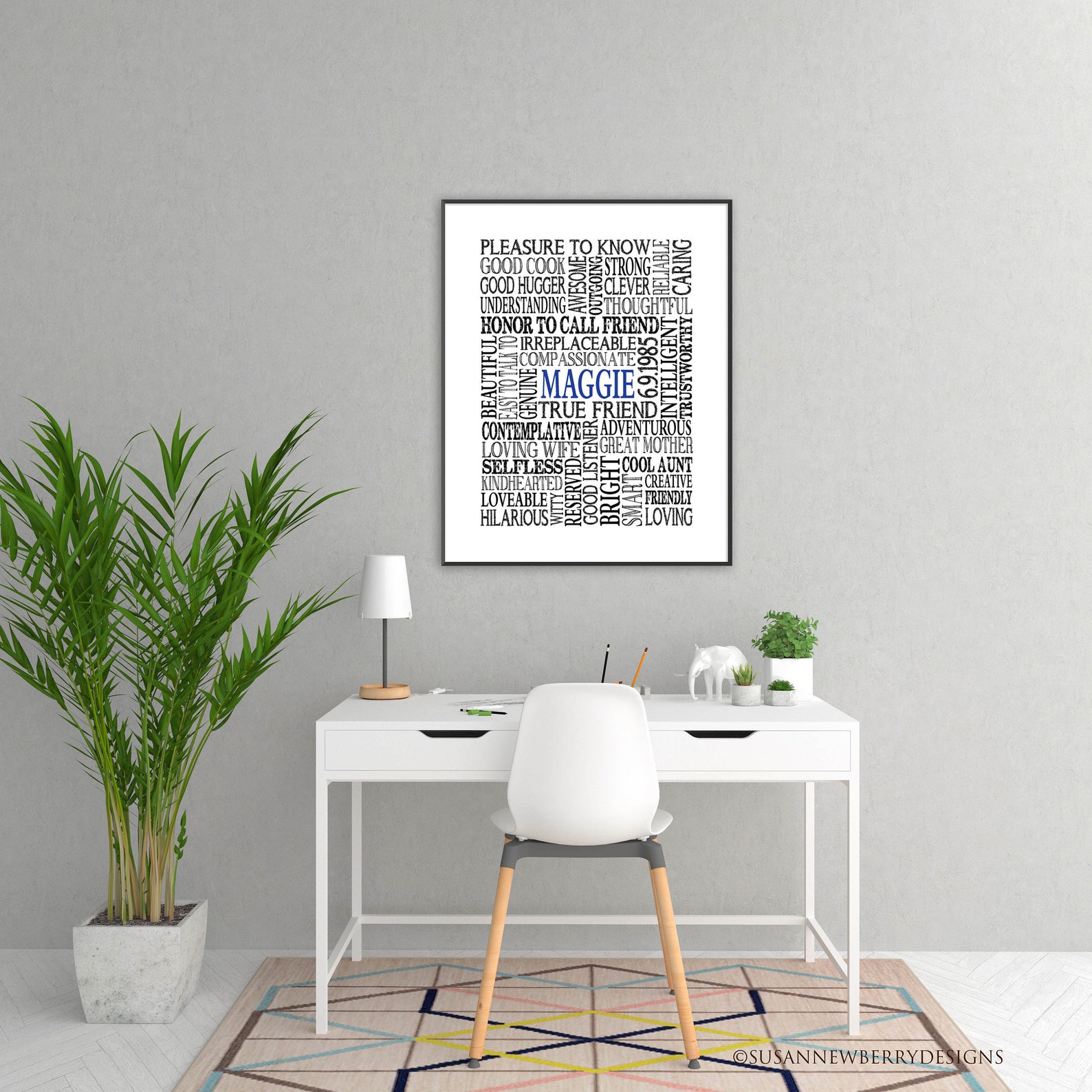 Custom Word Cloud Print or Canvas - Personalized Name Typography ...