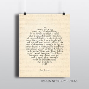 What a Wonderful World Inspirational Print or Canvas Wall Art - Louis ...