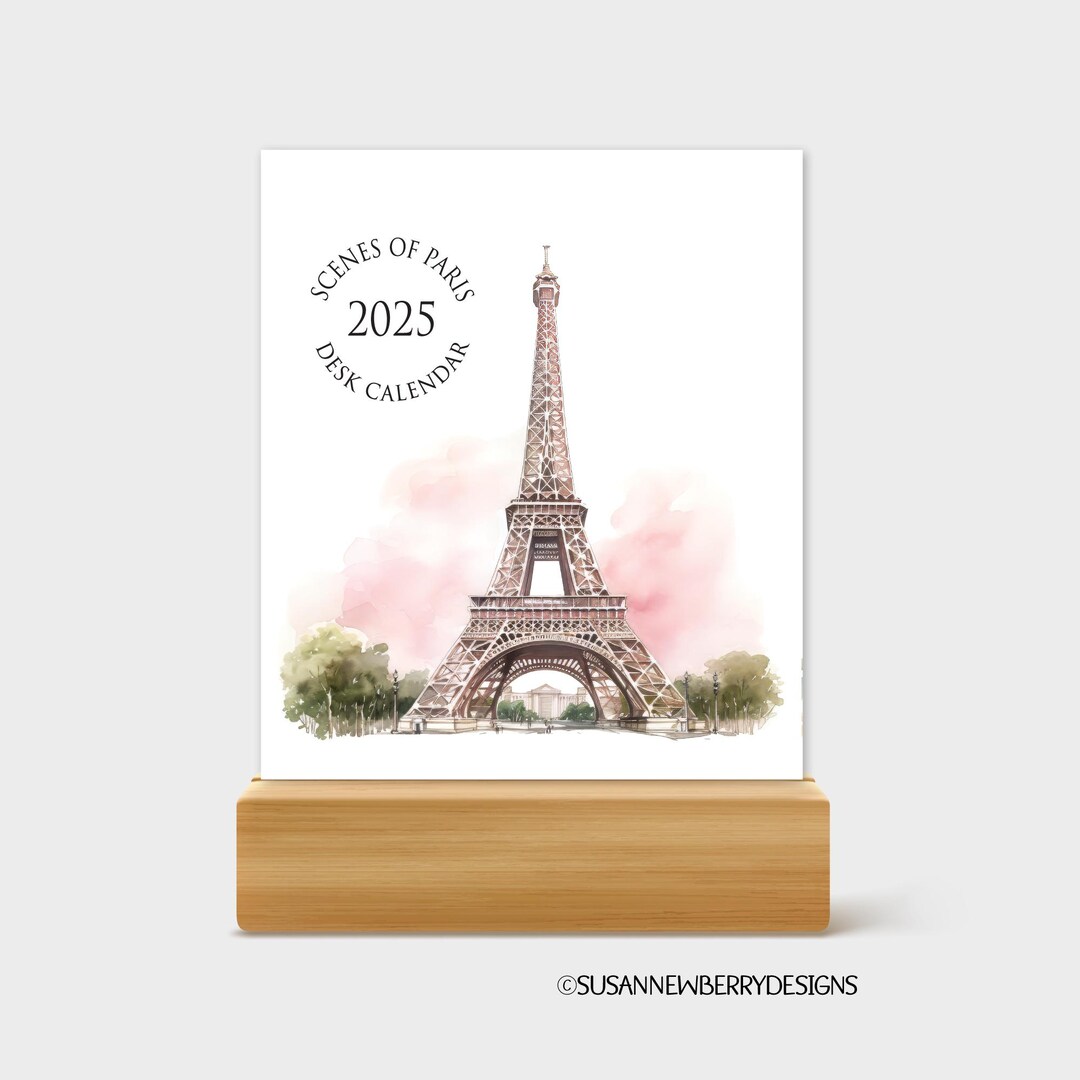 PREORDER 2025 Scenes of Paris Desk Calendar 13 Month French Calendar ...