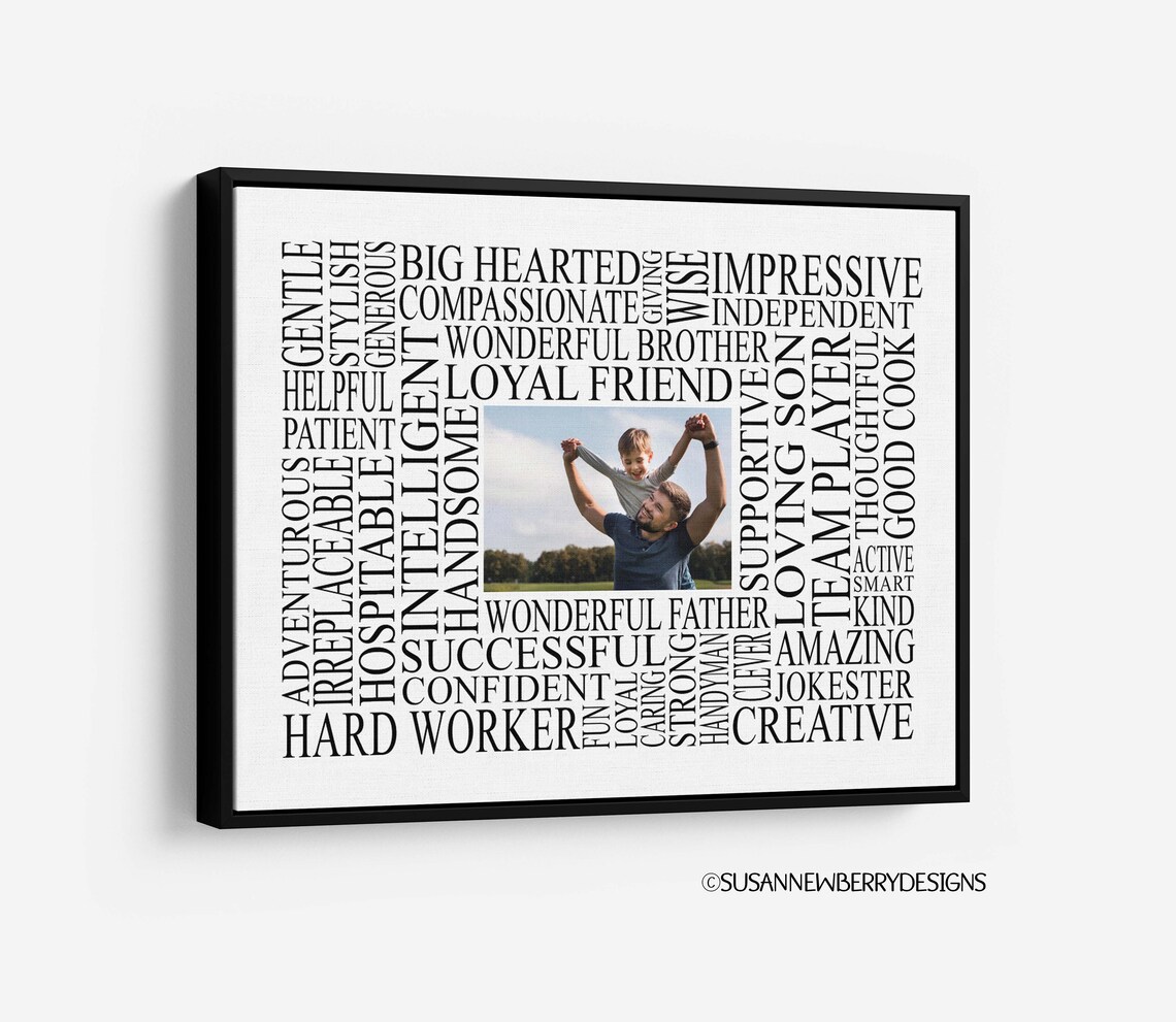 Word Cloud With Photo Print or Canvas - Wedding, Anniversary ...