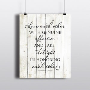 Love Each Other With Genuine Affection and Take Delight in | Etsy