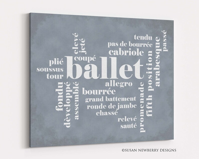 Dance Wall Art Ballet Typography PRINT OR CANVAS Teen or - Etsy