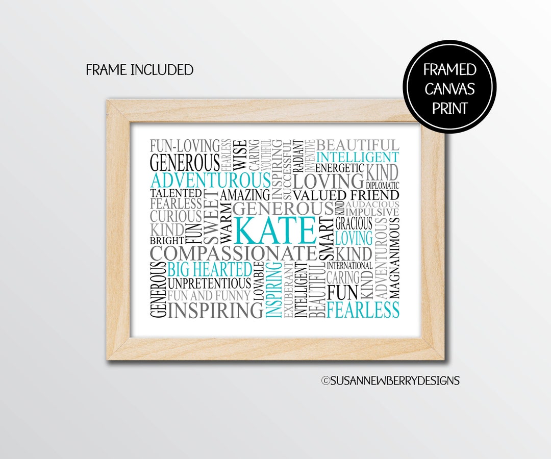 Custom Word Cloud Farmhouse Signs - Framed Canvas Print - Etsy