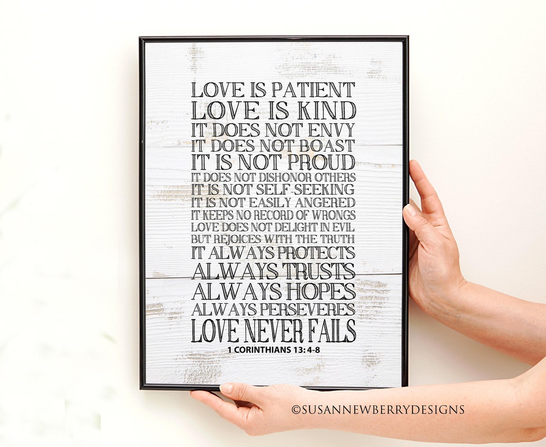 Love Never Fails Love is Patient Love is Kind Bible Verse ...