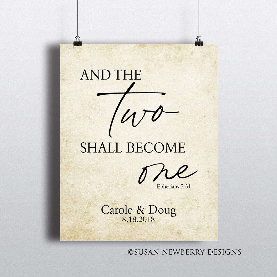 And the two shall become one Ephesians 5 31 Bible verse | Etsy