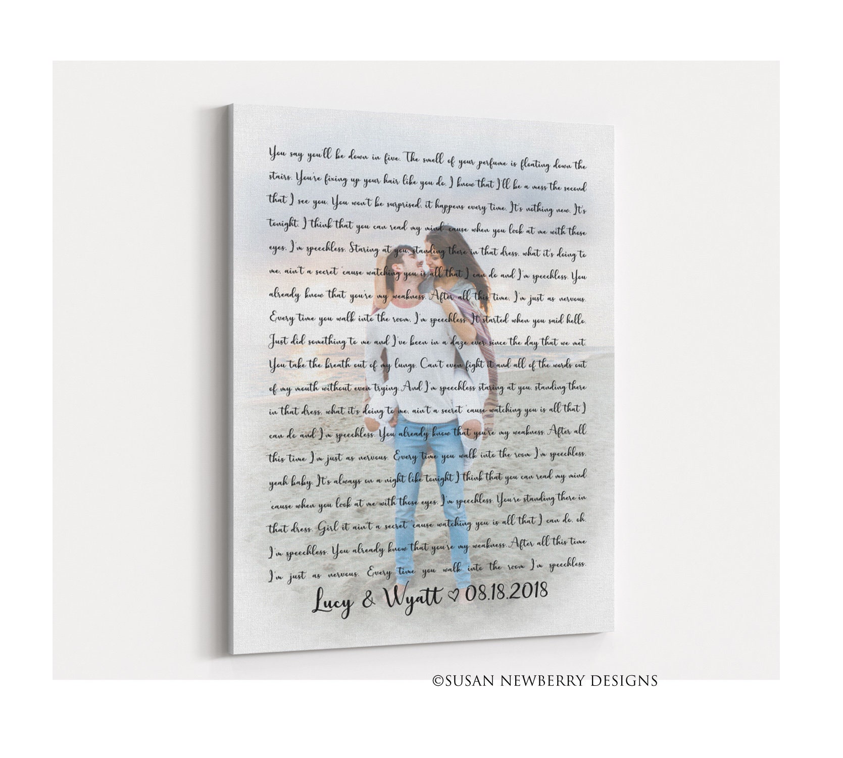 Beautiful Anniversary Gift Faded Wedding Photo With Song | Etsy