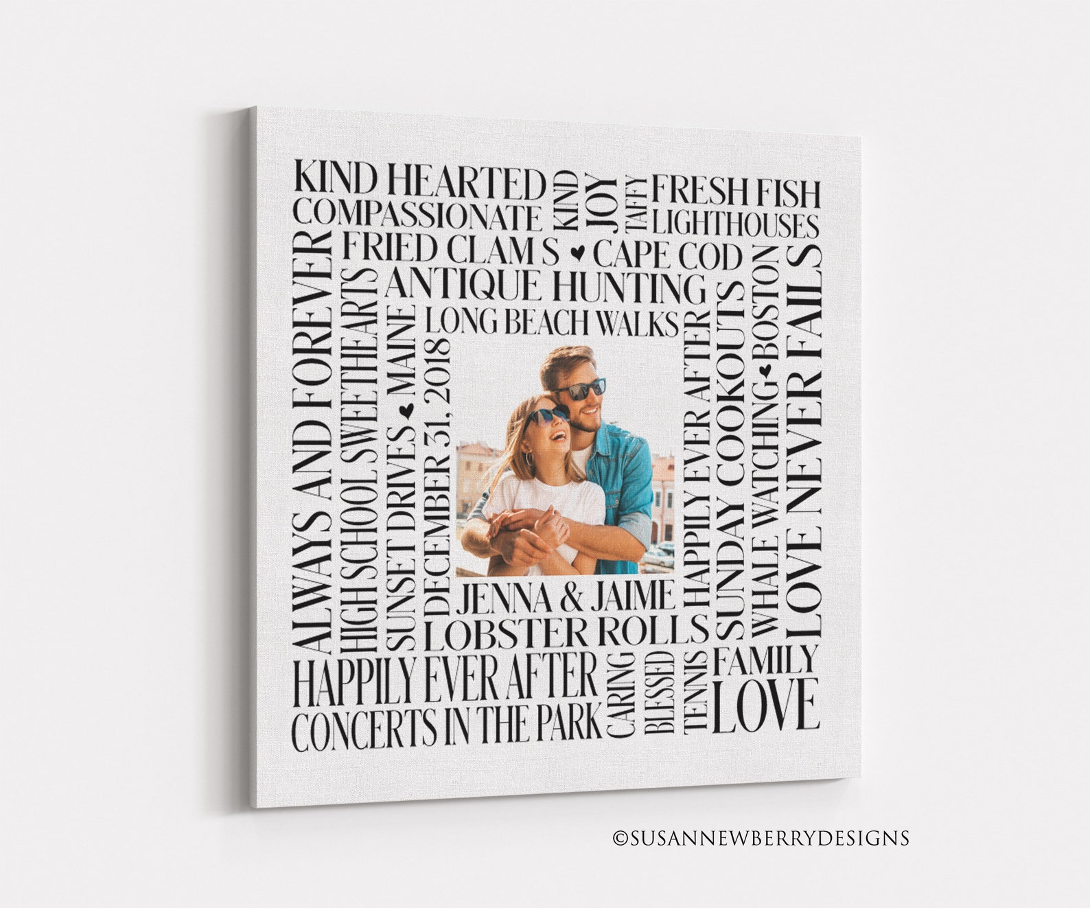 Custom Word Cloud With Photo PRINT OR CANVAS Wedding Gift - Etsy