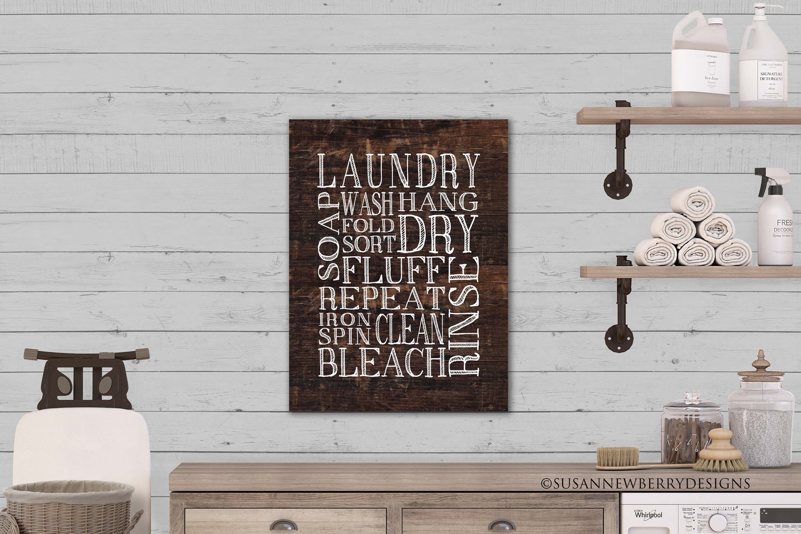 Laundry Typography Wall Art Laundry Room Wall Decor PRINT or - Etsy