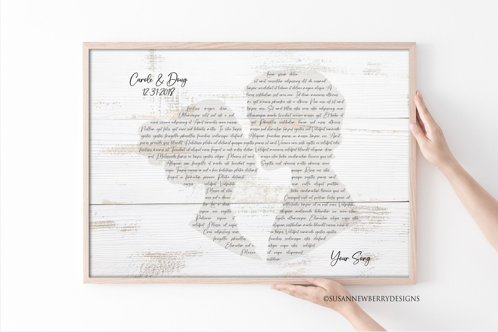 Couple Kissing Shape PRINT OR CANVAS Your Wedding Vows or - Etsy