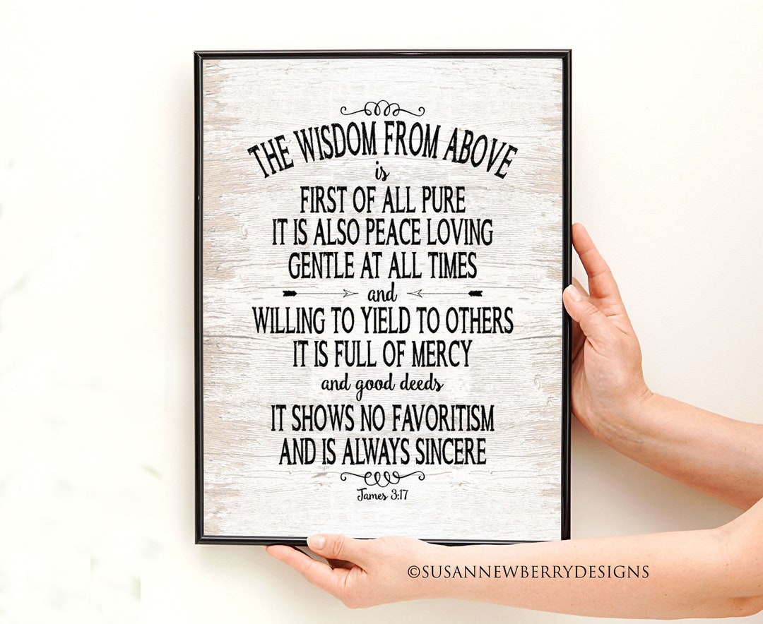 The Wisdom From Above is First of All Pure Bible Quote - Inspirational ...