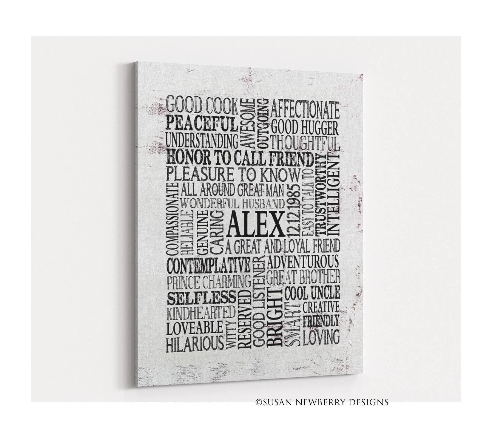 Custom Word Cloud PRINT OR CANVAS Personalized Name | Etsy