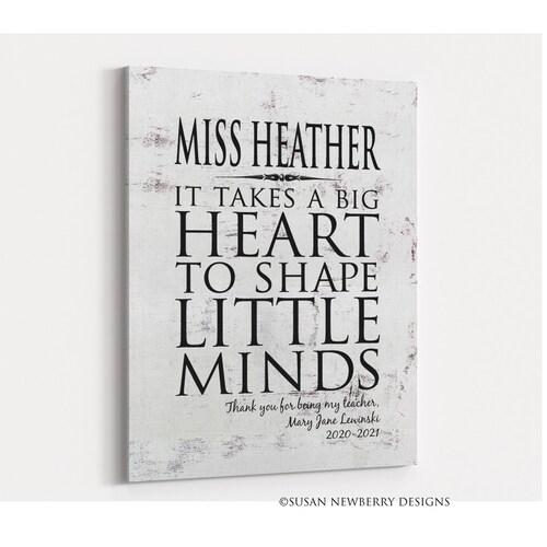 Personalized Teacher Appreciation Gift It Takes a Big Heart | Etsy