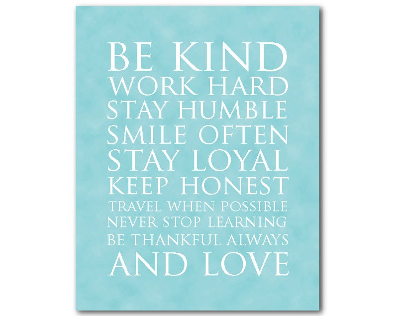 Be Kind Work Hard Stay Humble Smile Often...and Love Wall | Etsy