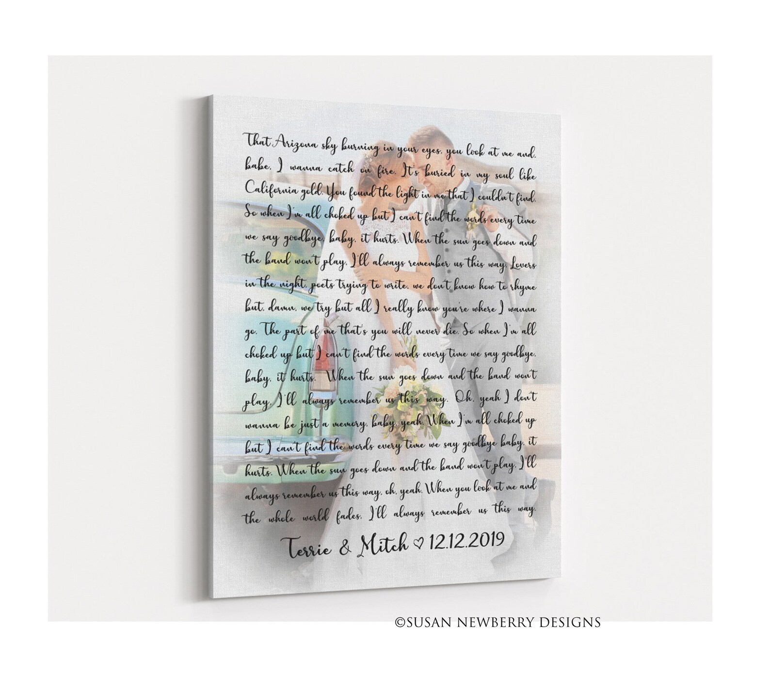 Beautiful Anniversary Gift Faded Wedding Photo With Song | Etsy