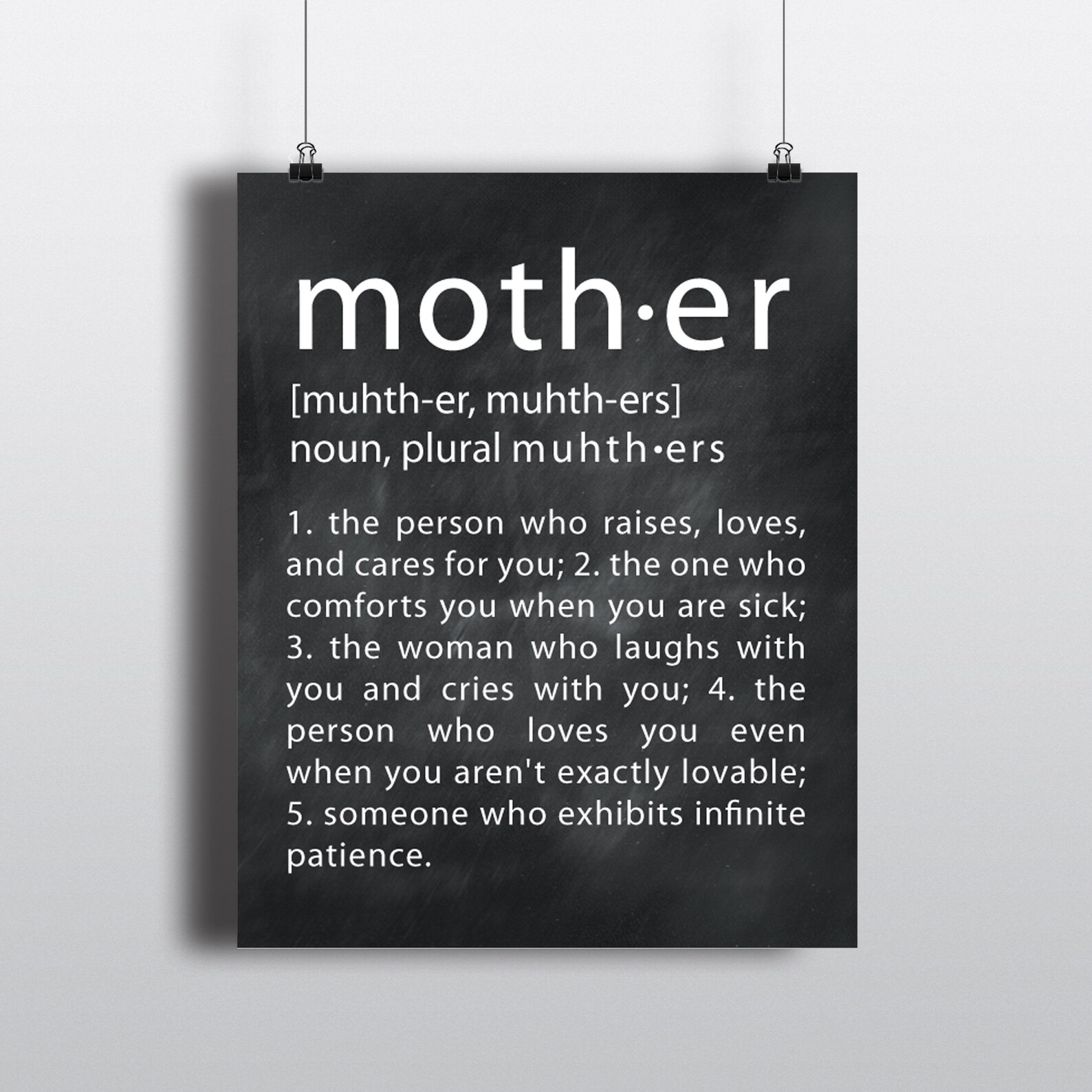 Mother's Day Wall Art Mother Definition Word Art PRINT | Etsy
