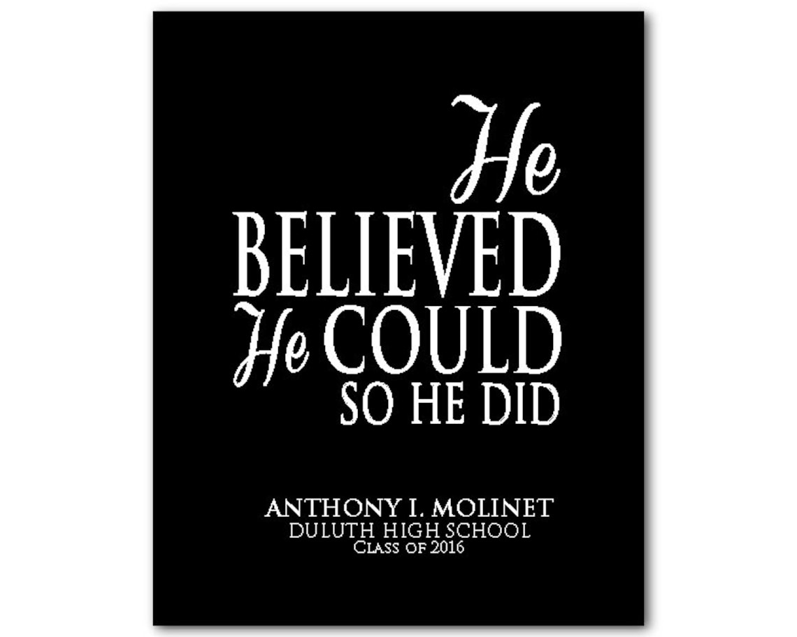 Customizable Graduation Gift - She Believed She Could so She Did - He ...