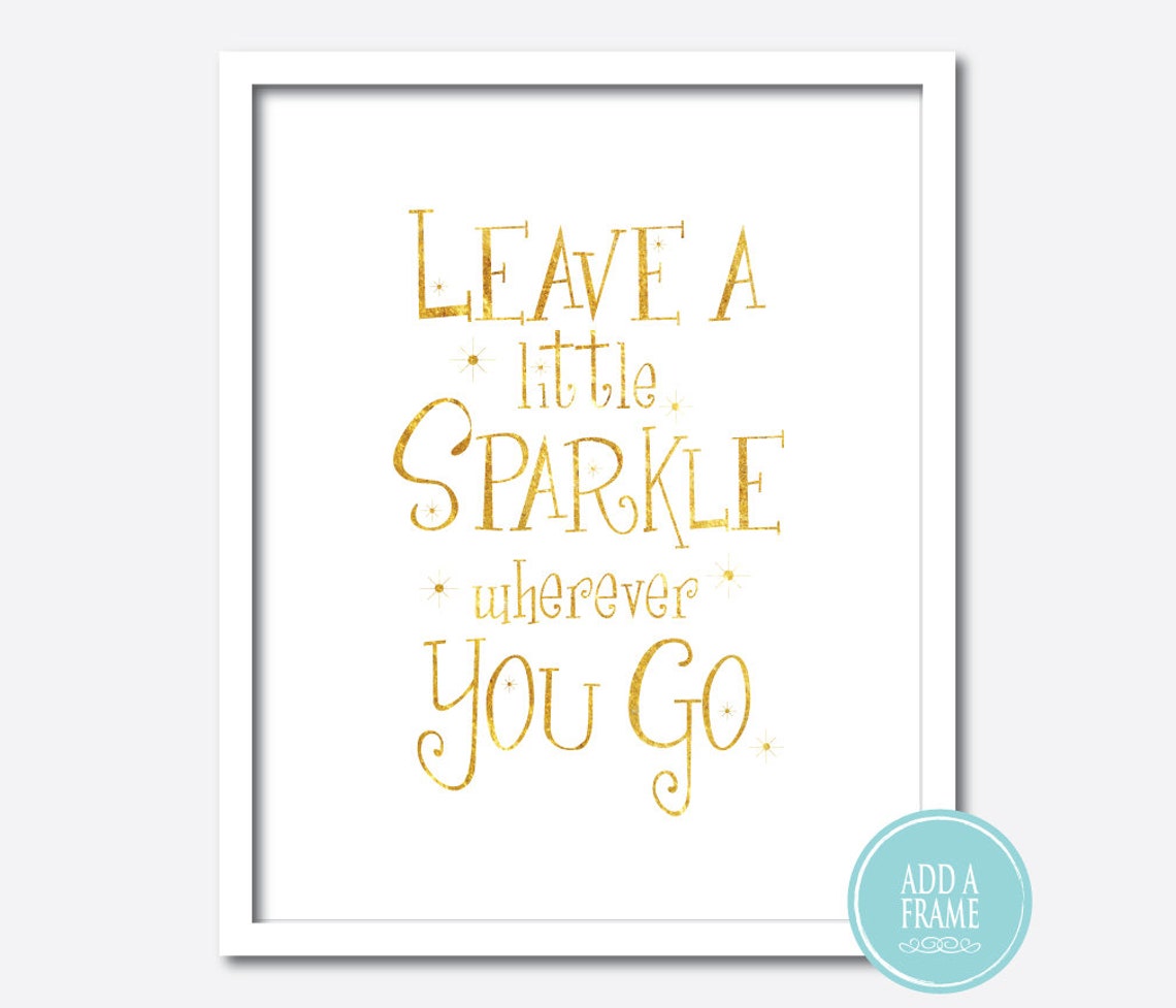 Leave a Little Sparkle Wherever You Go Nursery Wall Art - Etsy