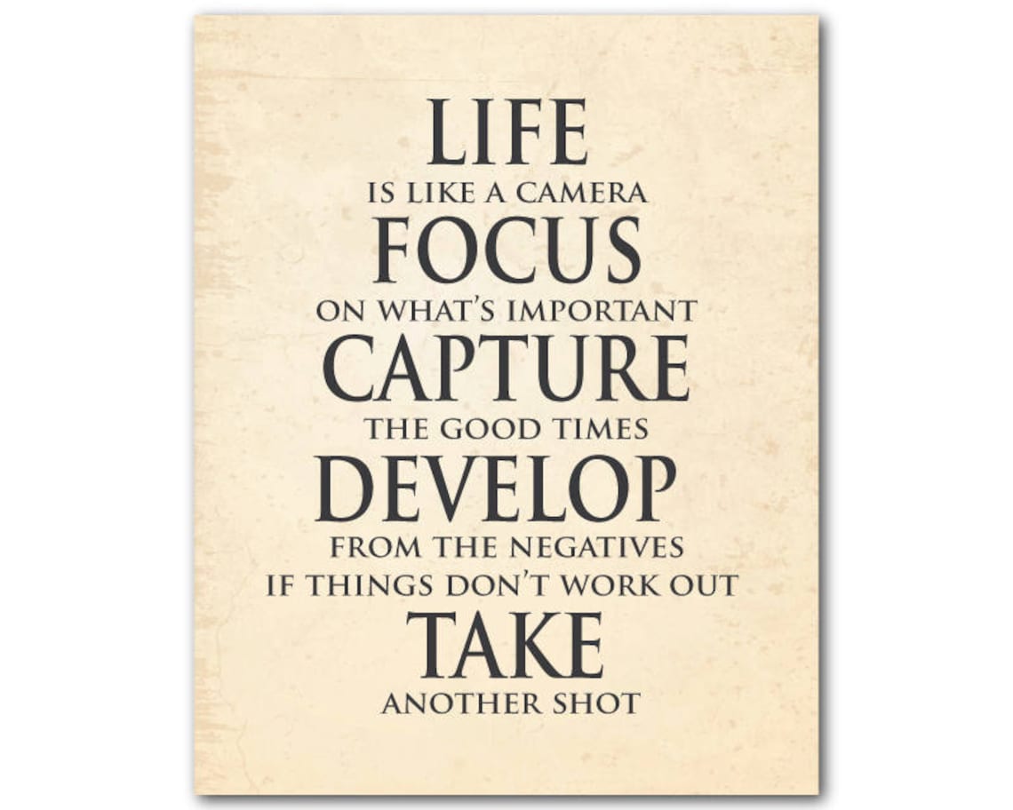 Life is like a camera focus on what's important | Etsy