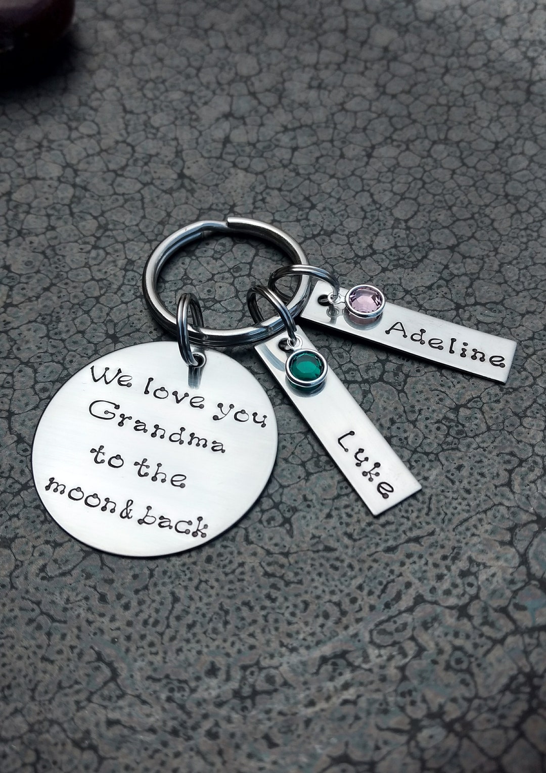 Custom Keychain for Grandma From Grandchildren Personalized Gift for ...