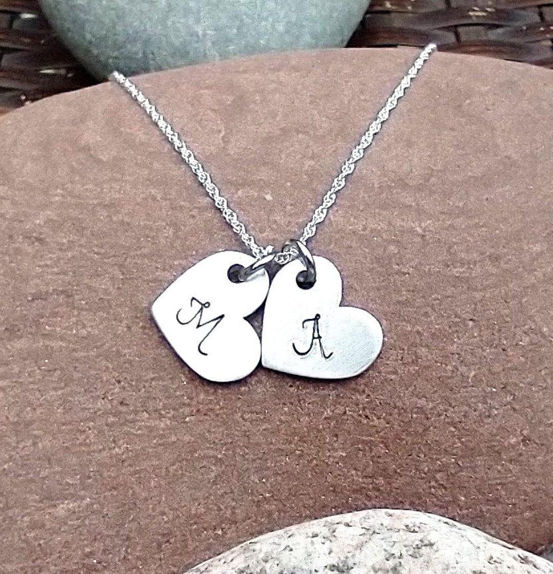 Cursive Initial Necklace - Multiple Initial Necklace Silver - Etsy