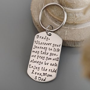 Gift for New Driver, Guardian Angel Keychain, Personalized Sweet 16 ...